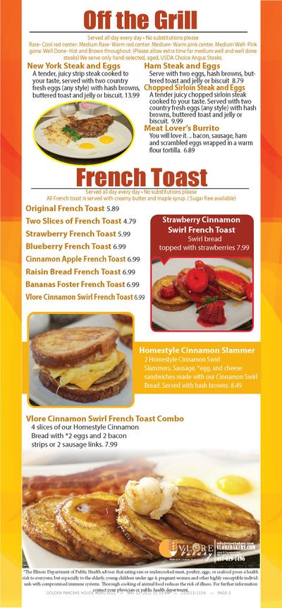 Pancake House Menu