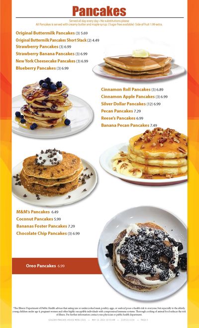 Pancake House Menu
