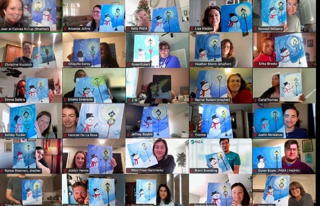 Virtual Paint Night, Online Paint Party, Canvas n Cup