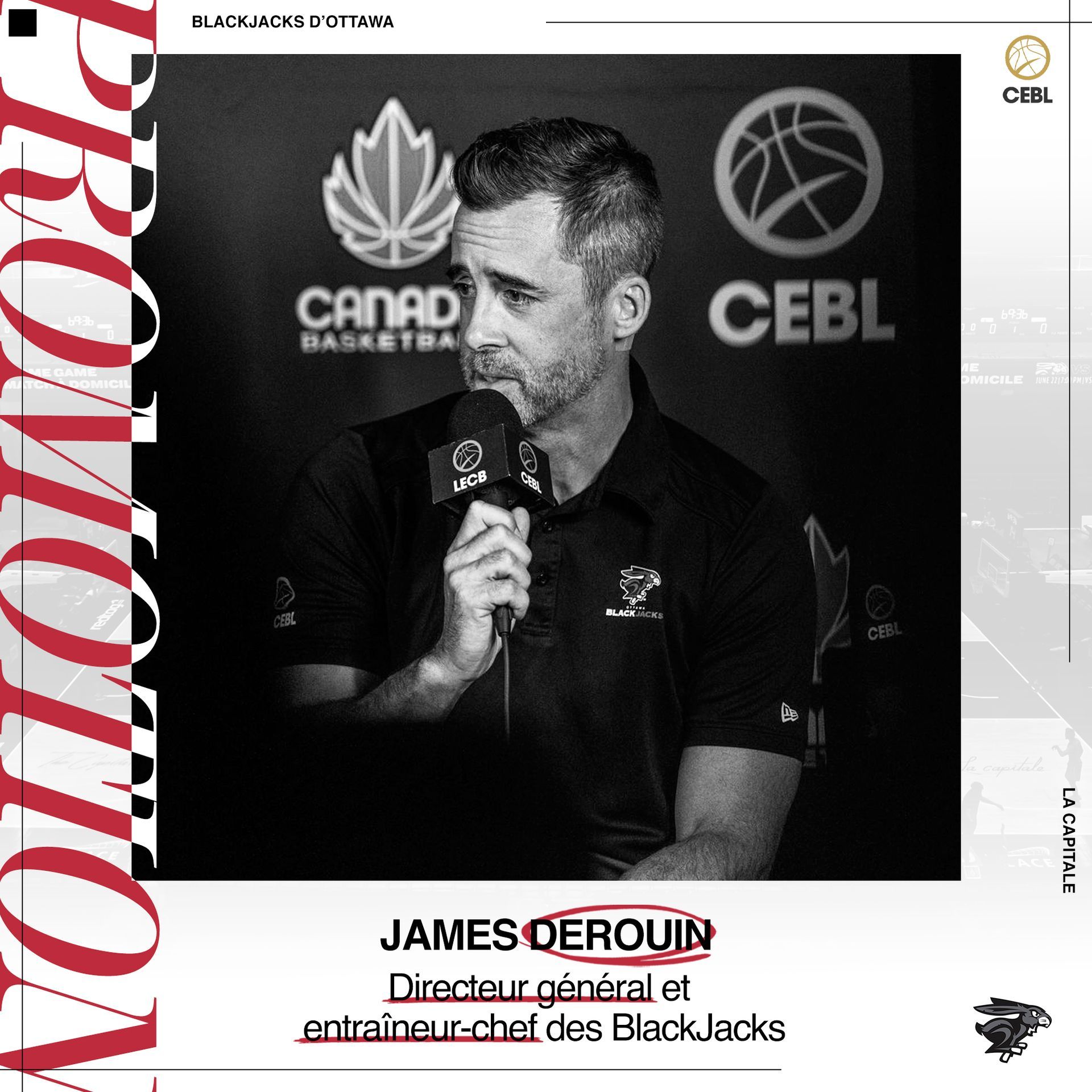 James Derouin promu au poste de directeur général et entraîneur-chef ...