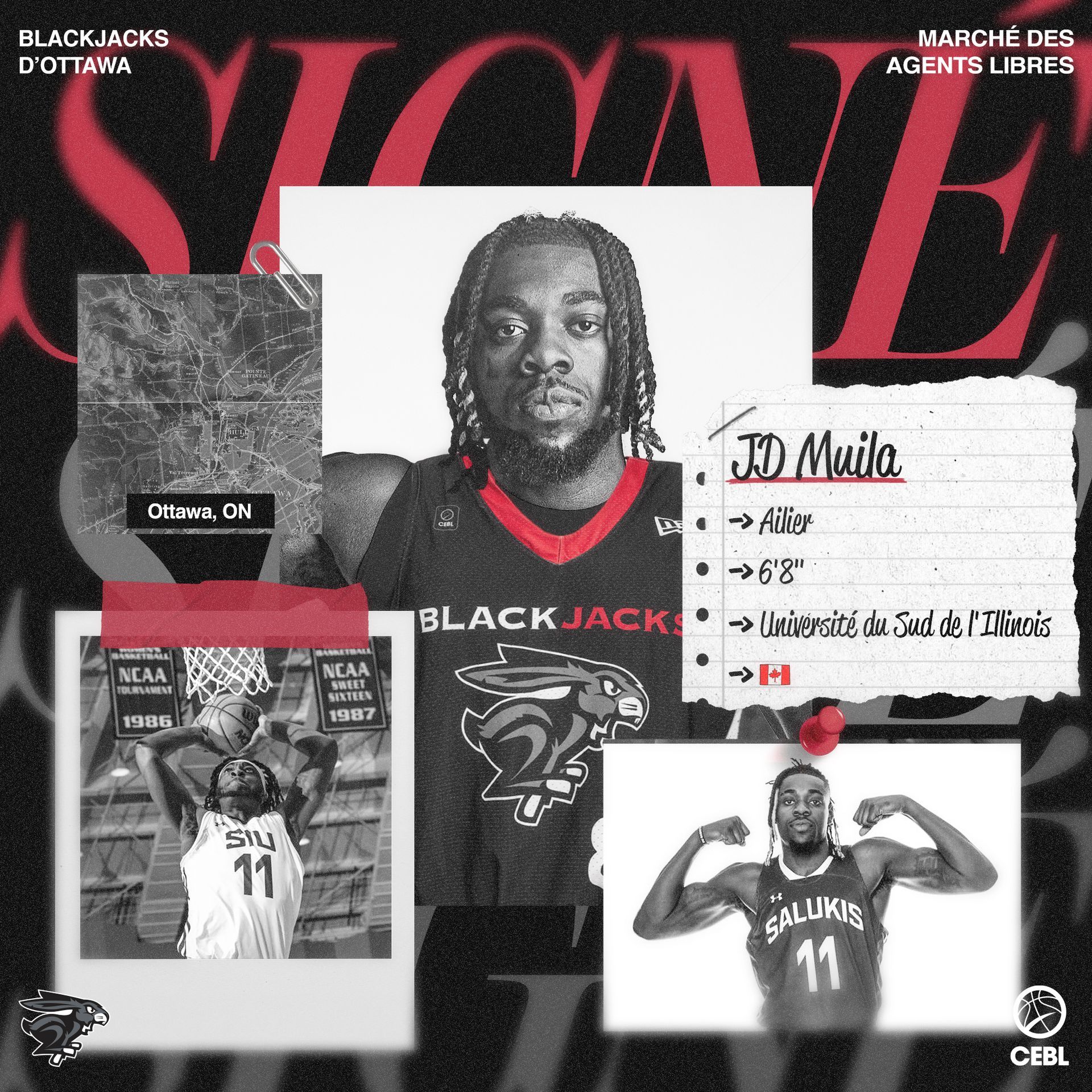 Les BlackJacks d'Ottawa signent l'ailier local JD Muila