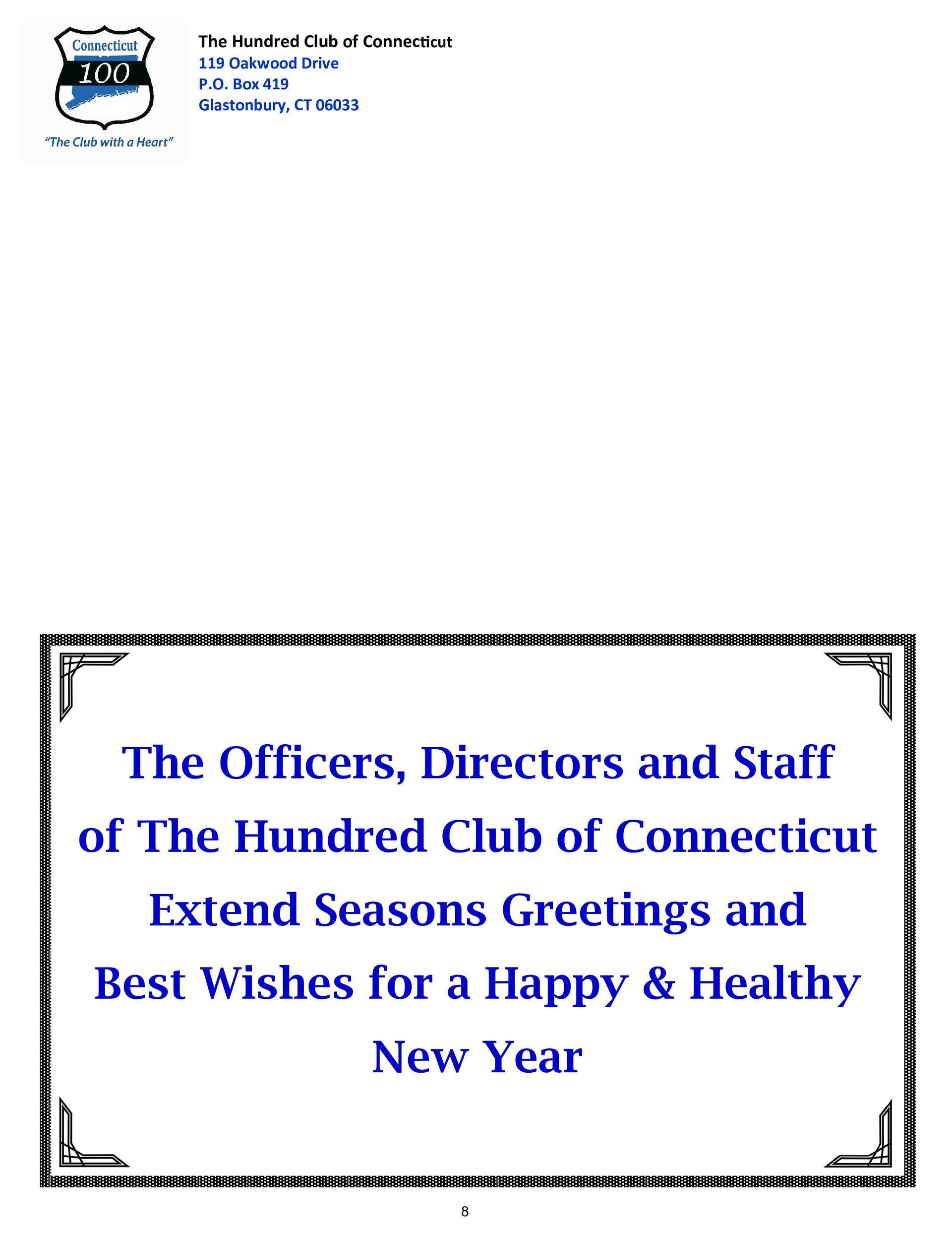 The Hundred Club of Connecticut | 860-633-8357