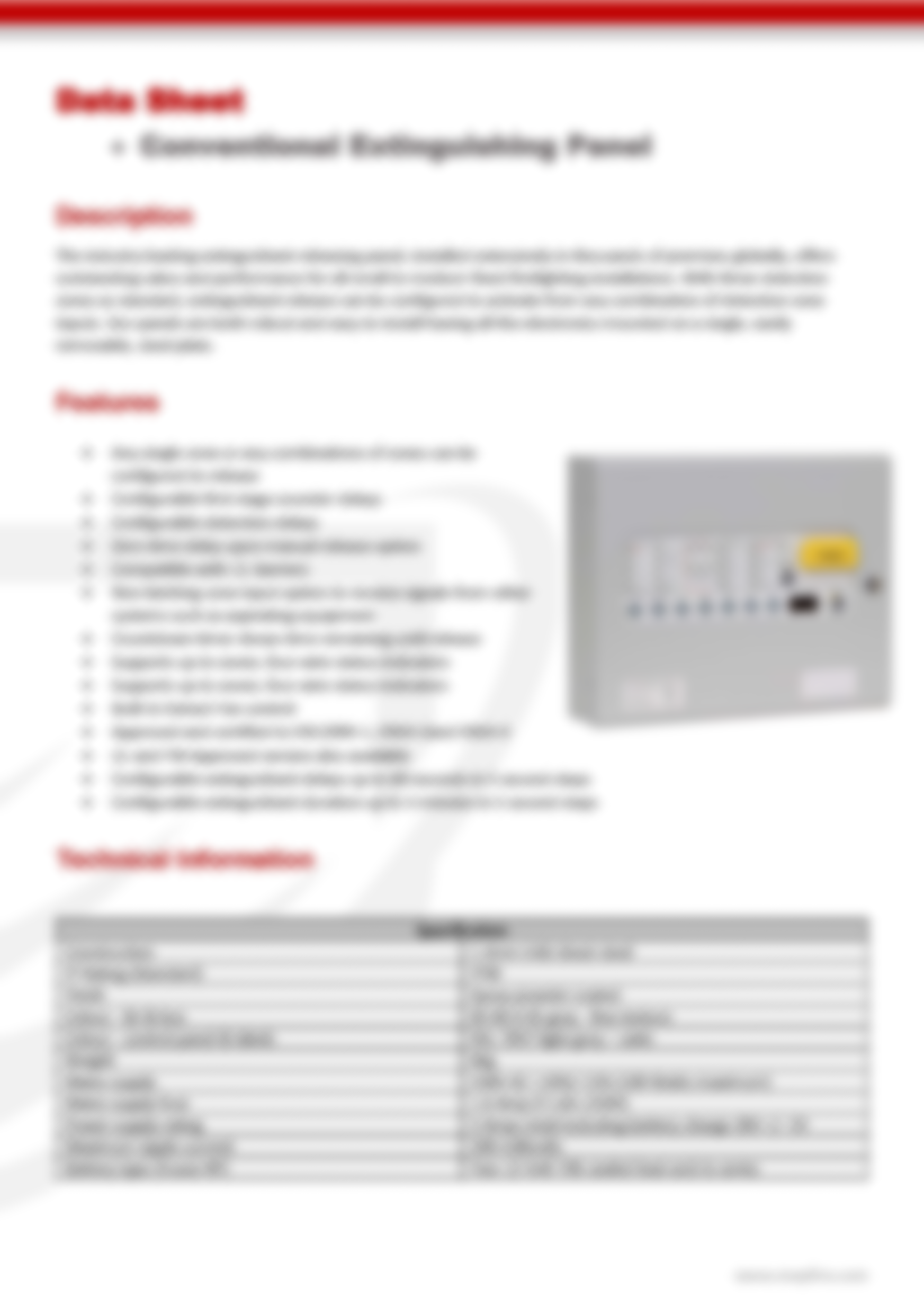 Fire Suppression Data Sheets | MEP Fire