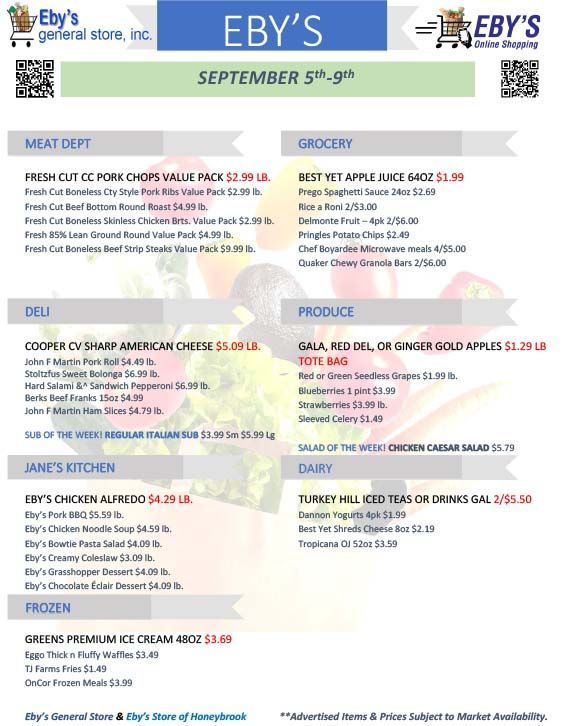 Eby's General Store | Groceries | Catering | Fundraiser