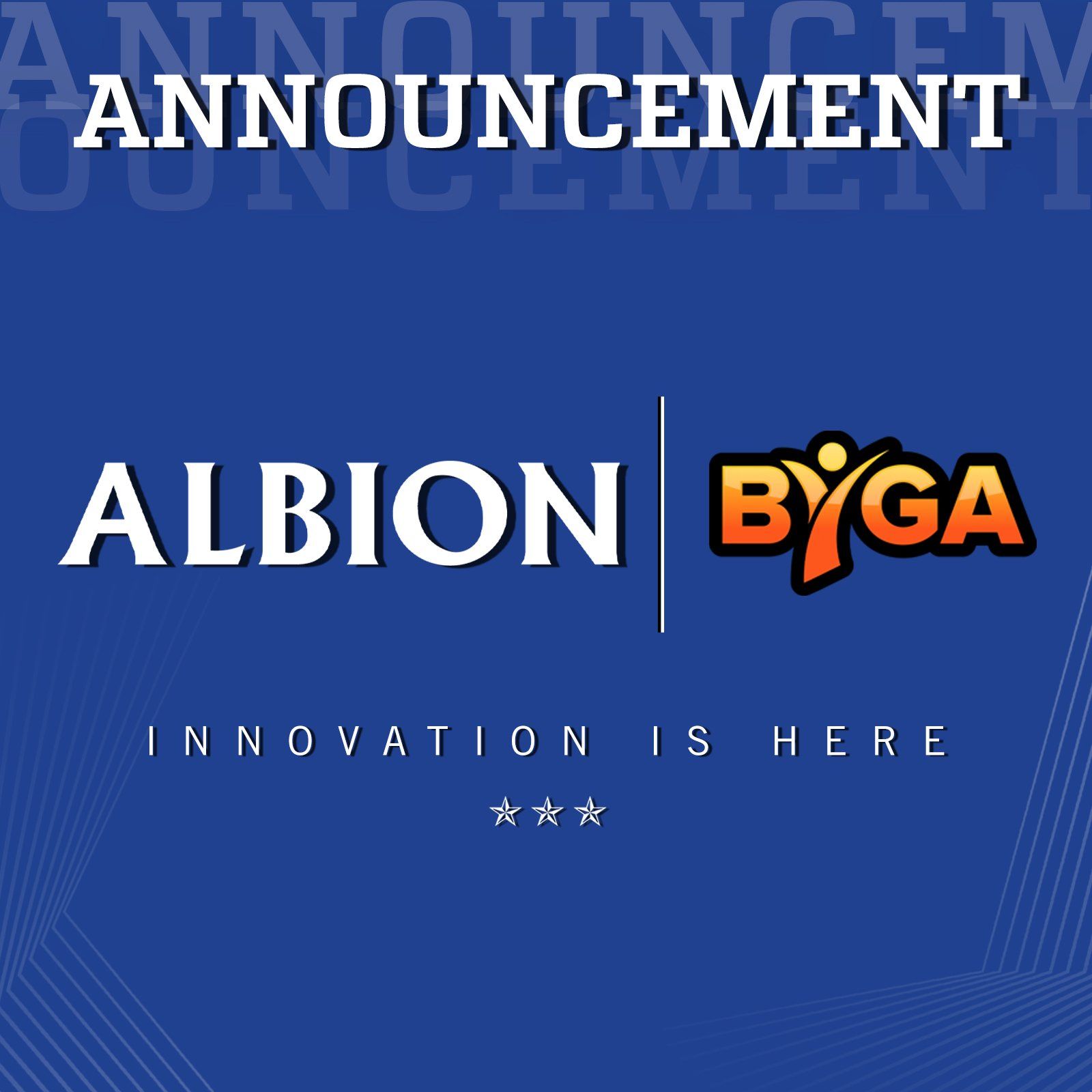 ALBION SC ENTERS STRATEGIC PARTNERSHIP WITH BYGA TO BRING INNOVATION