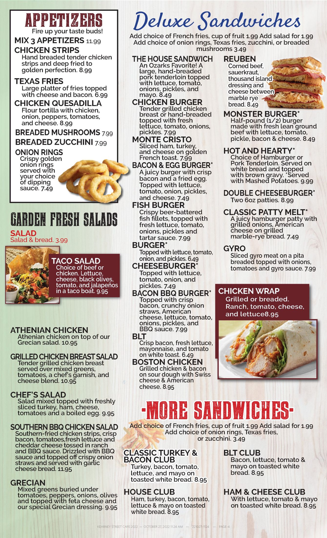 Kearney Street Cafe | Menu