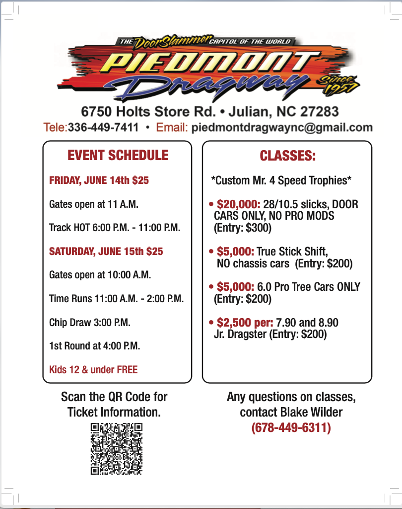 Exclusive Dragway Promotions | Julian, NC | PDI
