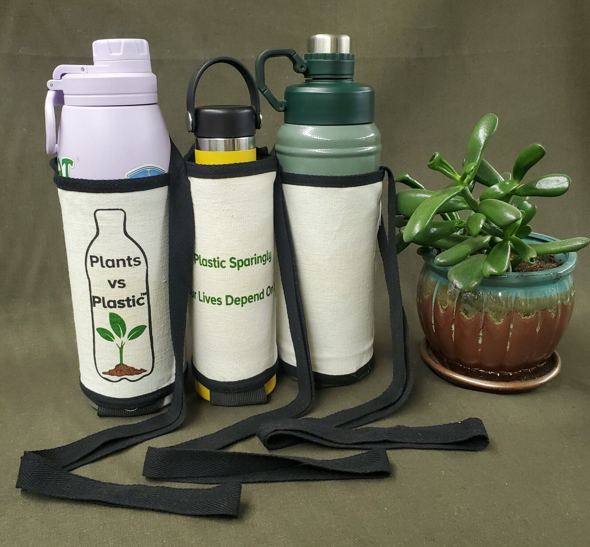 Hemp Water Bottle Carrier | EnviroTextiles® Sustainable Biodegradable ...