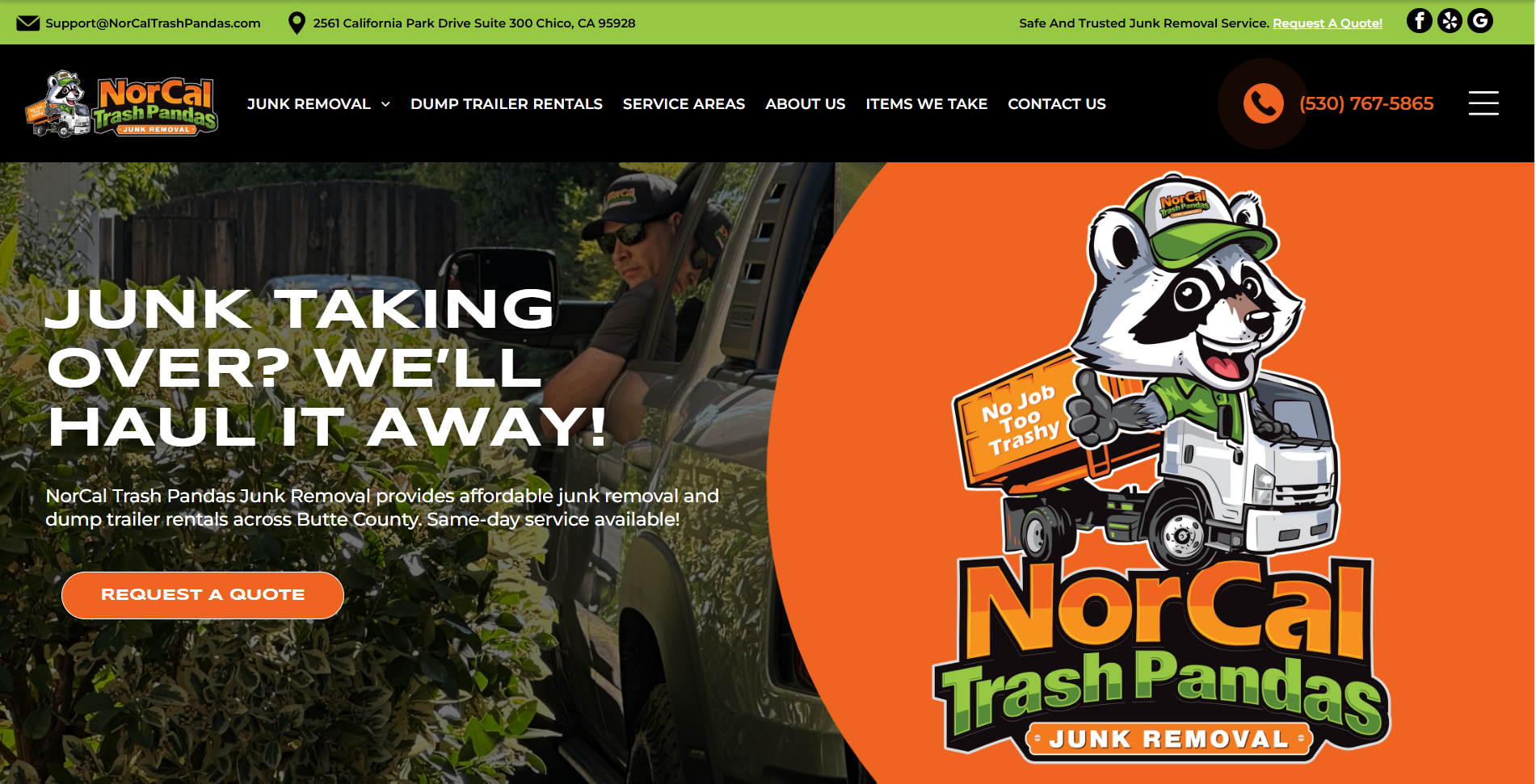Contact NorCal Trash Pandas Junk Removal