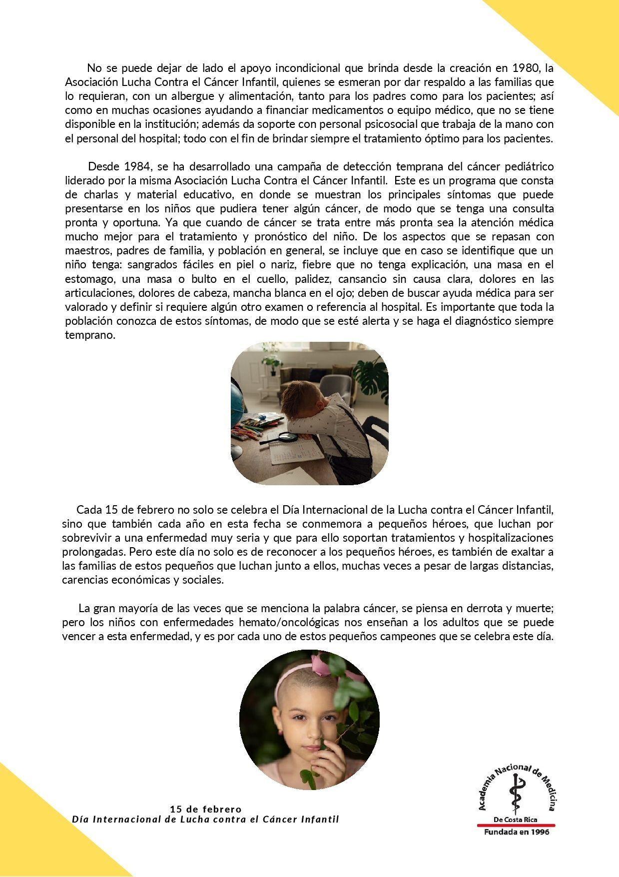 Día Internacional de Lucha contra el Cáncer Infantil