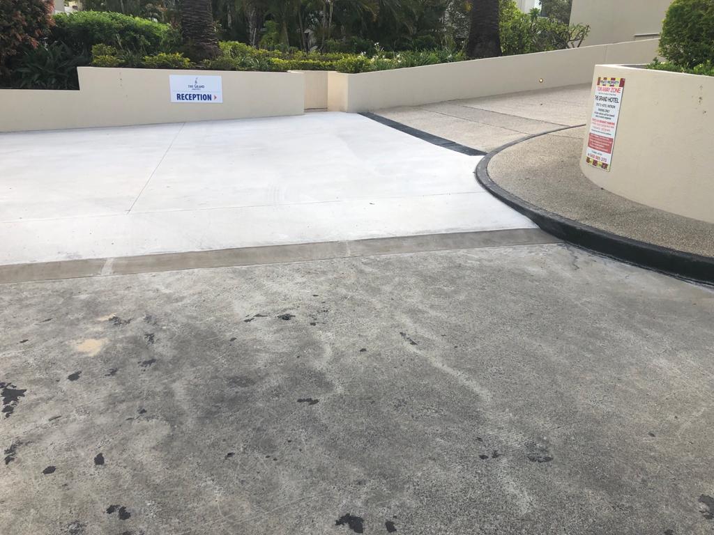 Driveway Entrance Concrete Repair, Render & Paint.