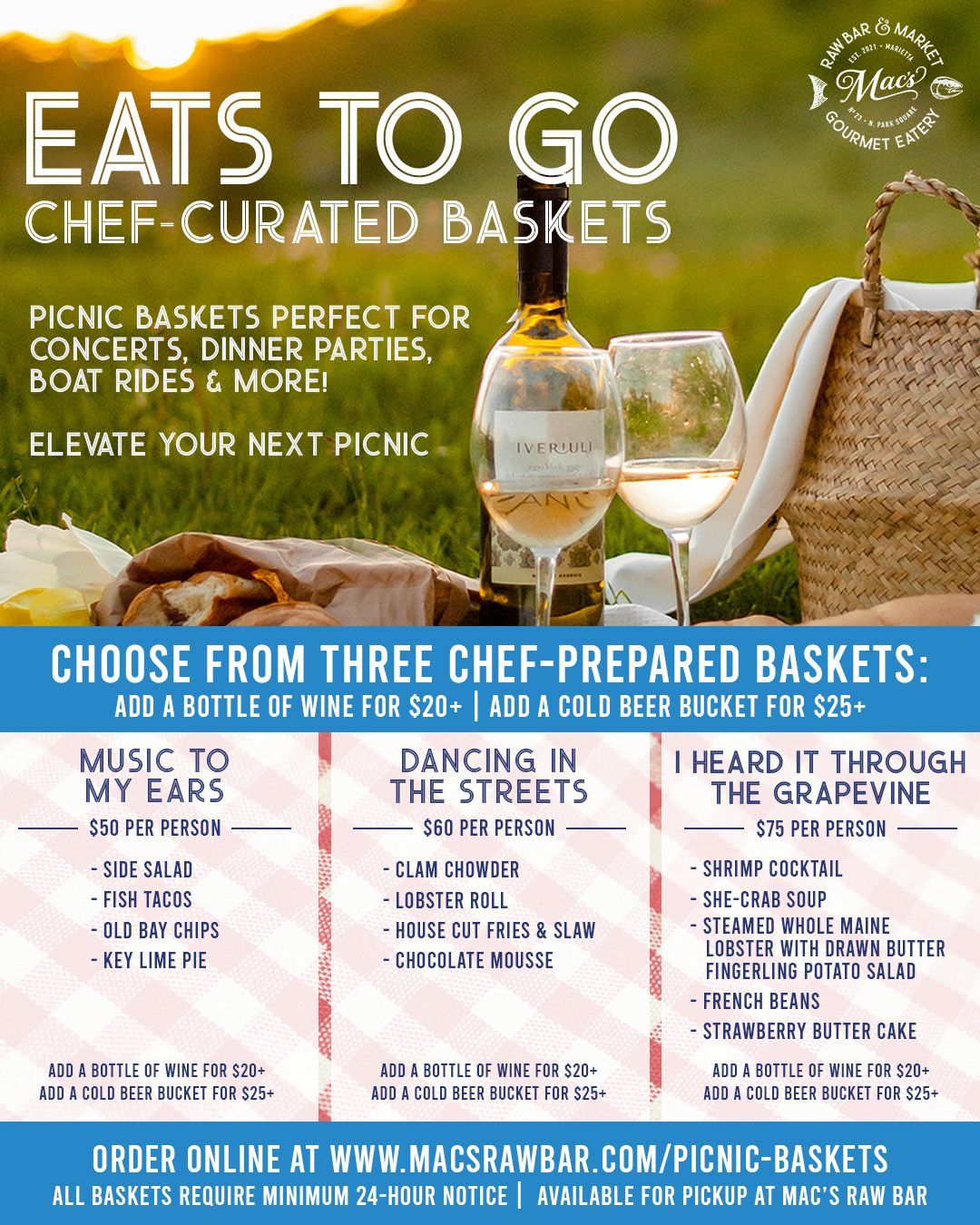 To-Go Menu | Mac's Raw Bar