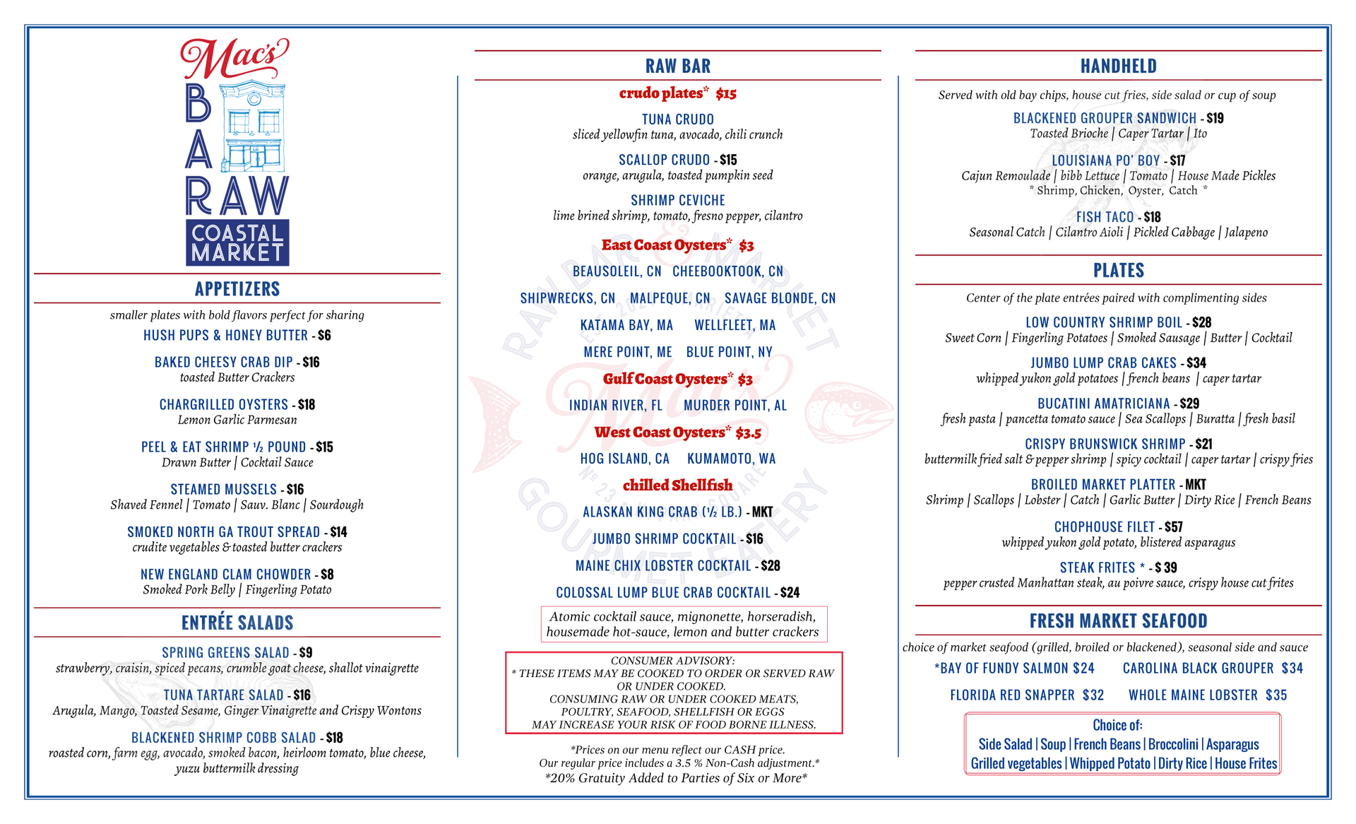 Marietta Square Lunch & Dinner Menu | Dining on the Square | Mac’s Raw Bar