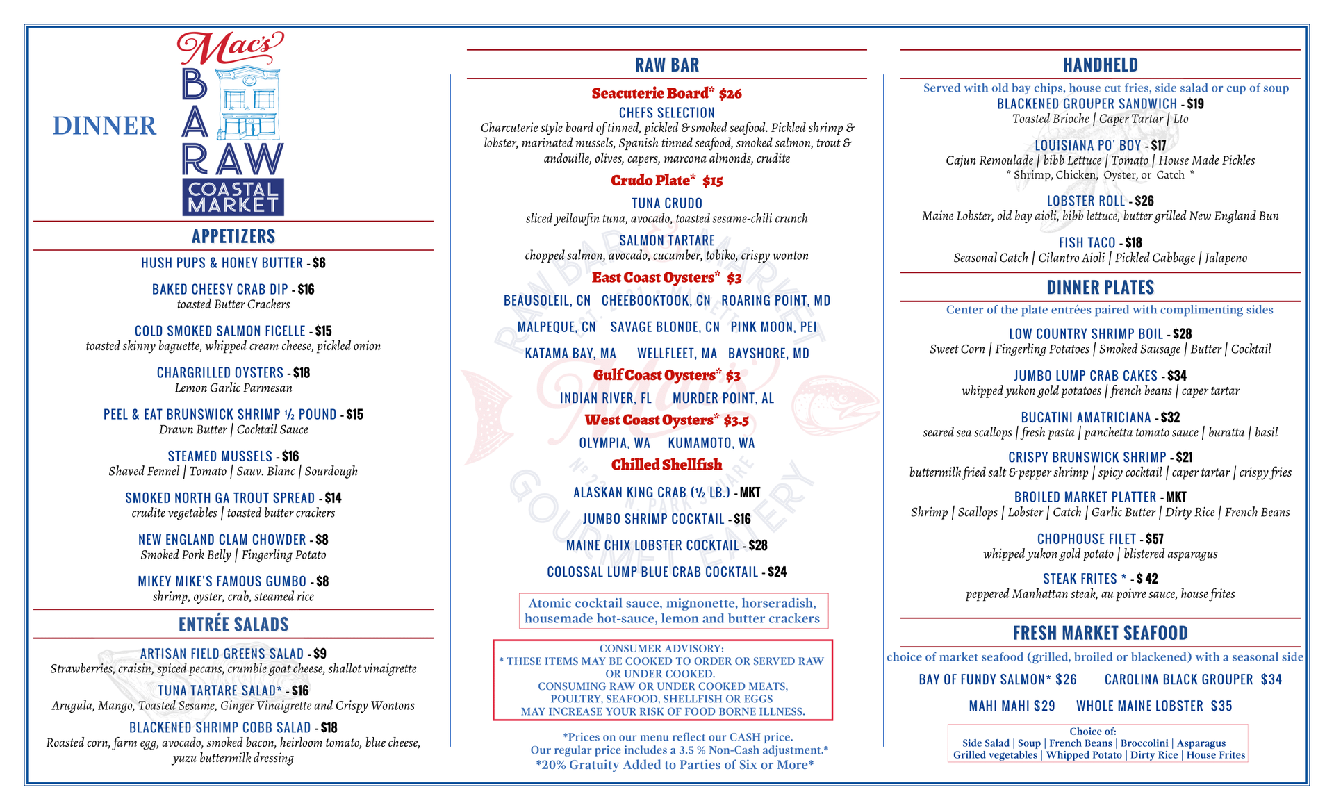 Marietta Square Lunch & Dinner Menu | Dining on the Square | Mac’s Raw Bar