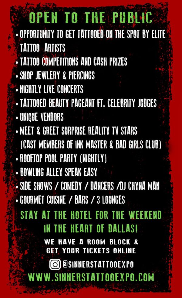 Sinners Tattoo Expo 2022 | Dallas, TX