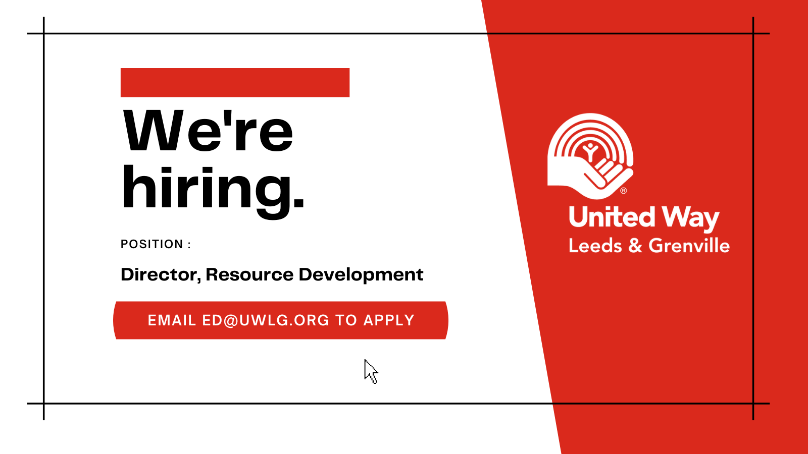 We're hiring - Director, Resource Development