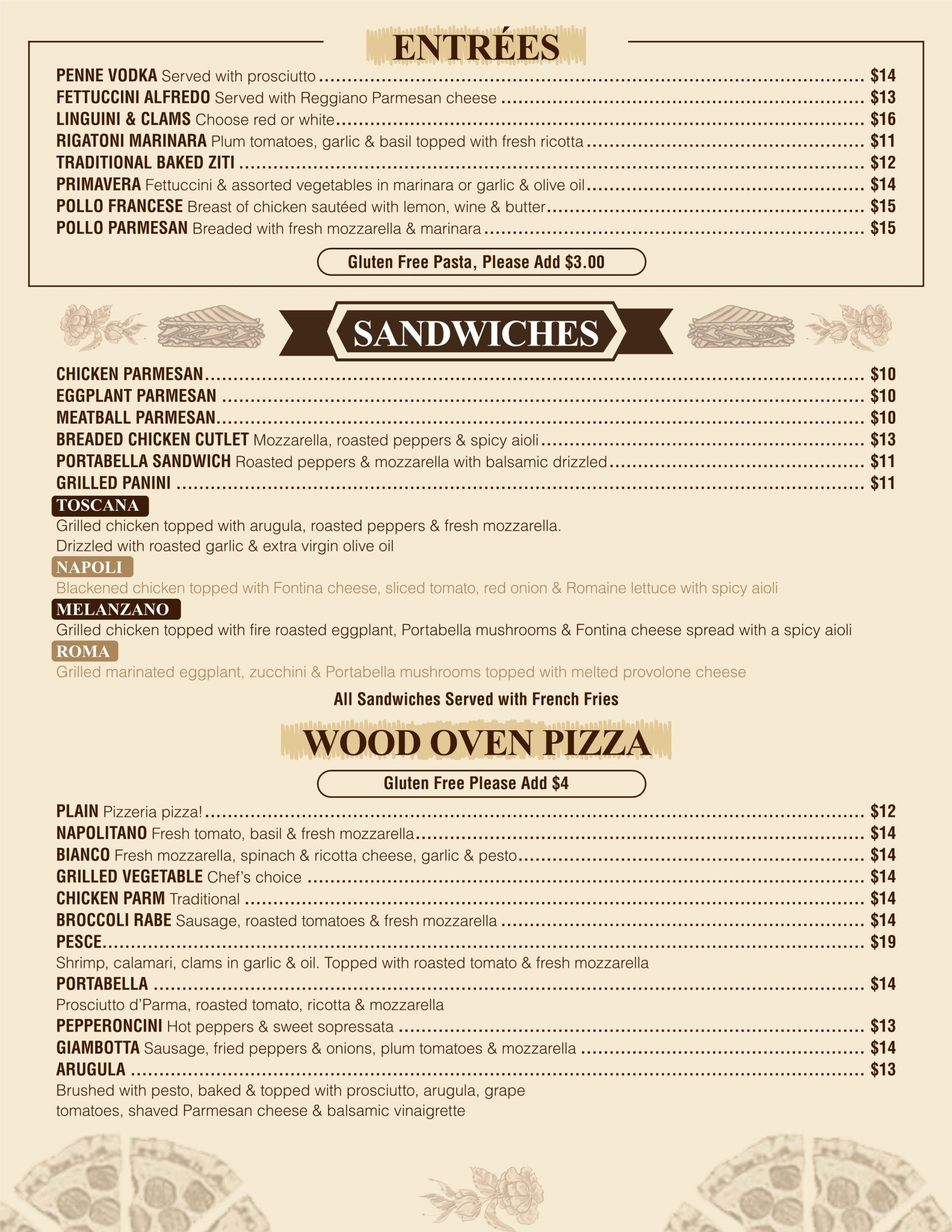 Menus | Ellie's Bistro