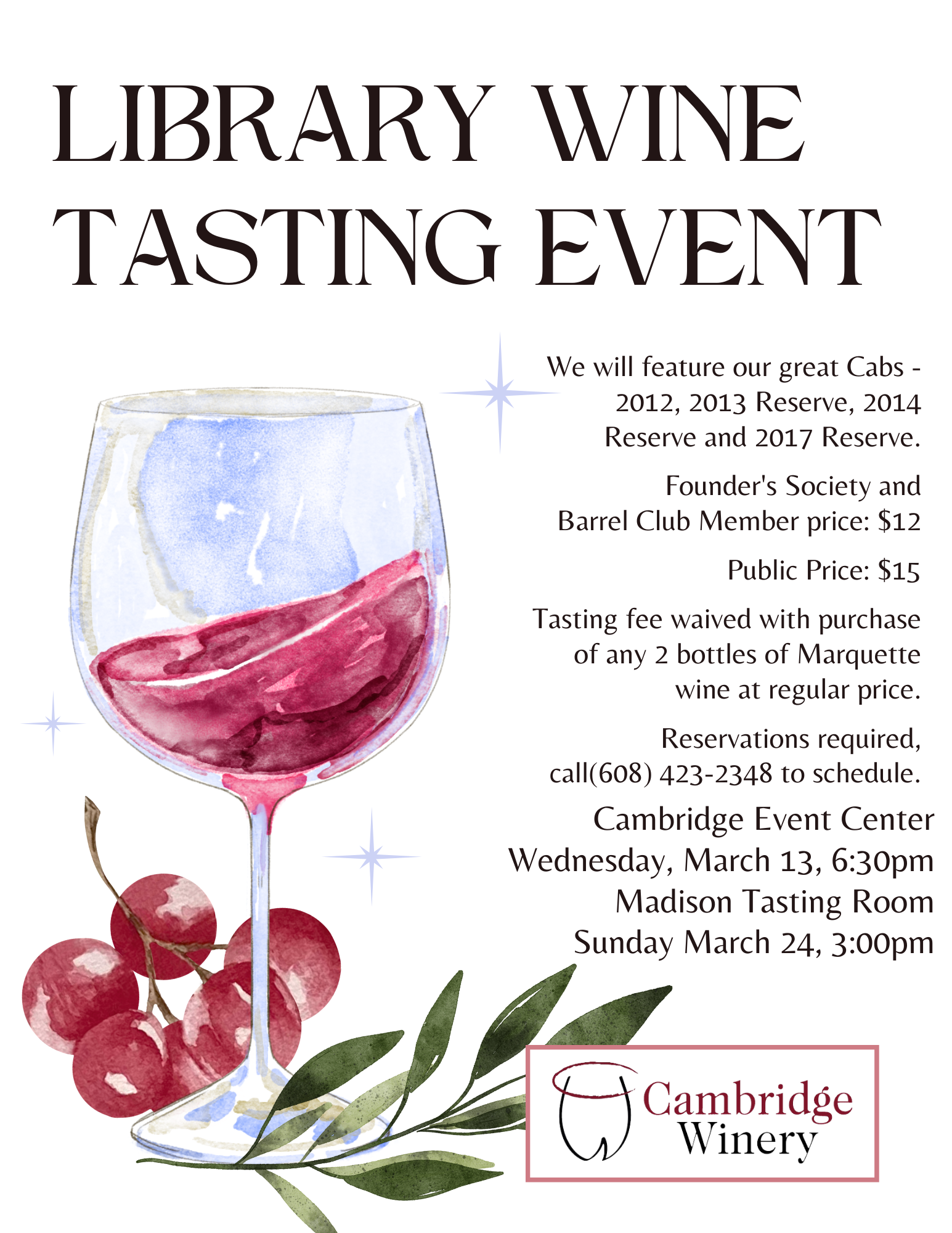 EVENTS: Cambridge Winery - Award winning wine, gorgeous event center