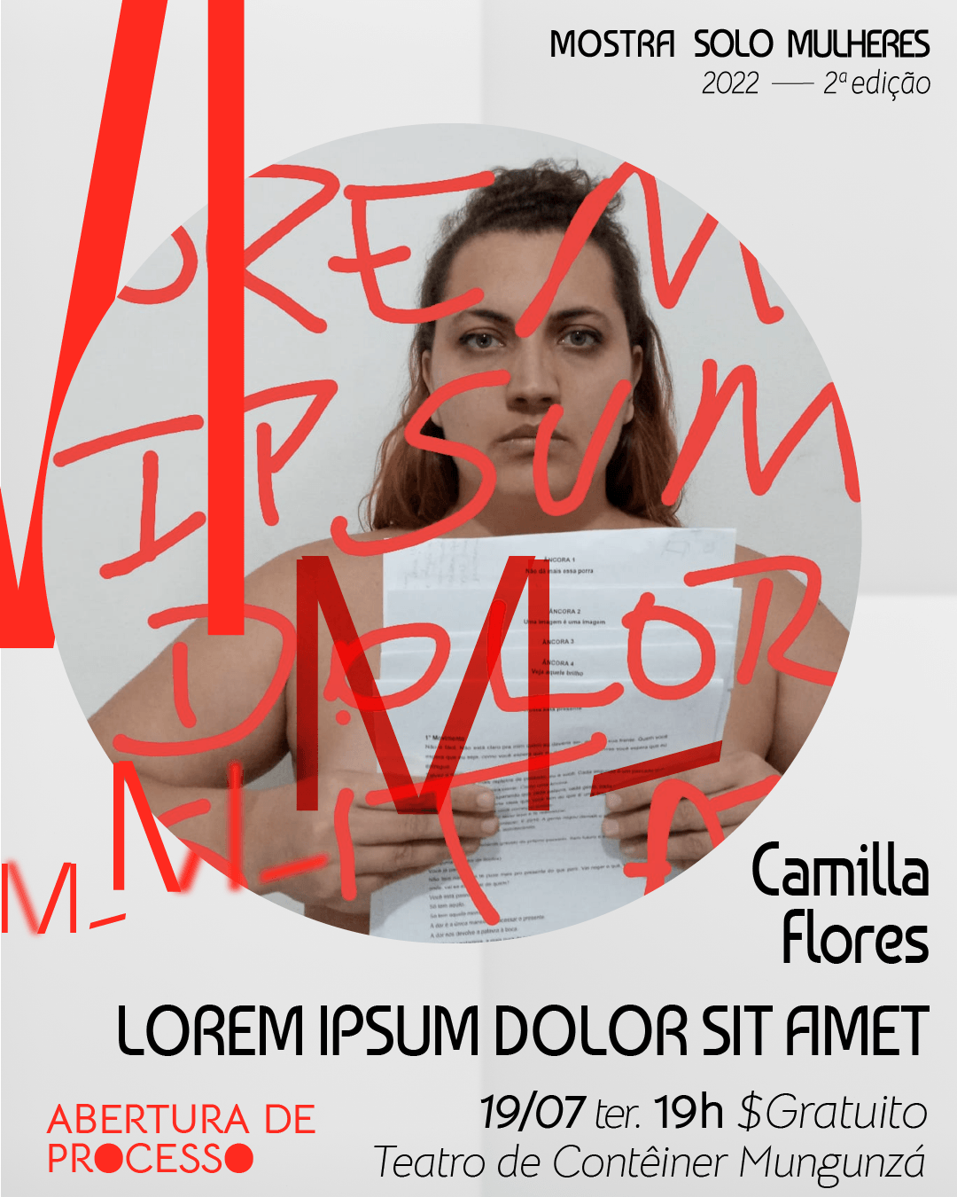 Lorem ipsum dolor sit amet CAMILLA FLORES [Mostra Solo Mulheres]