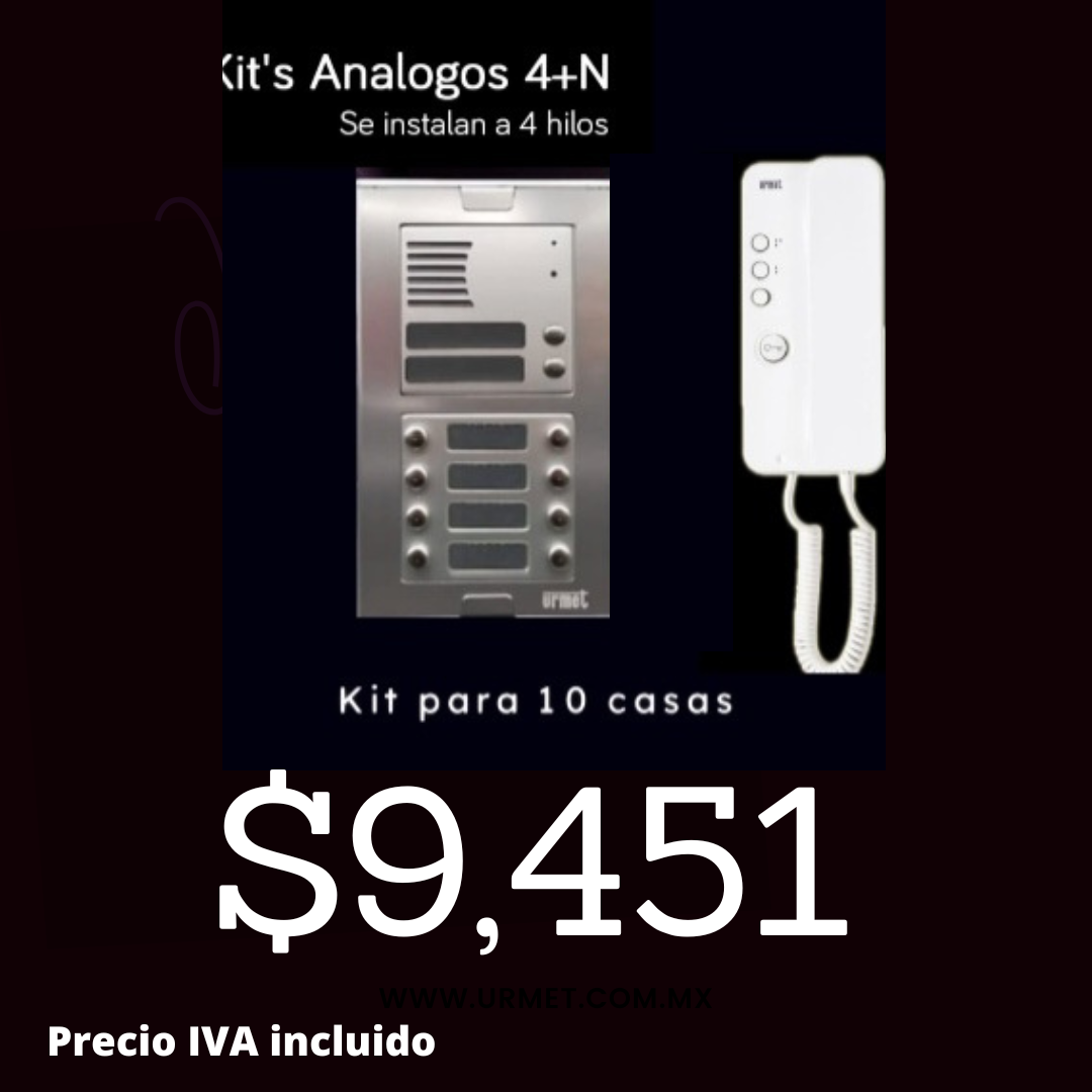 KIT DE INTERFÓN PARA 10 CASAS Y OFICINAS