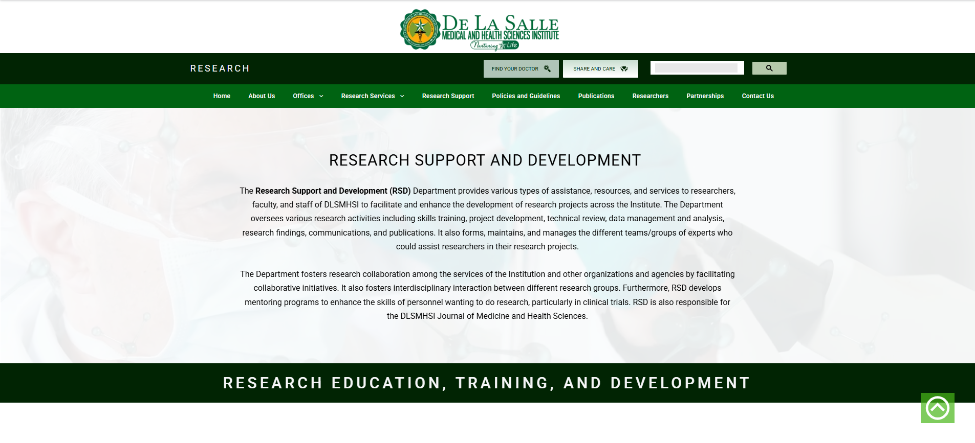 Research Support and Development | DLSAKMRC
