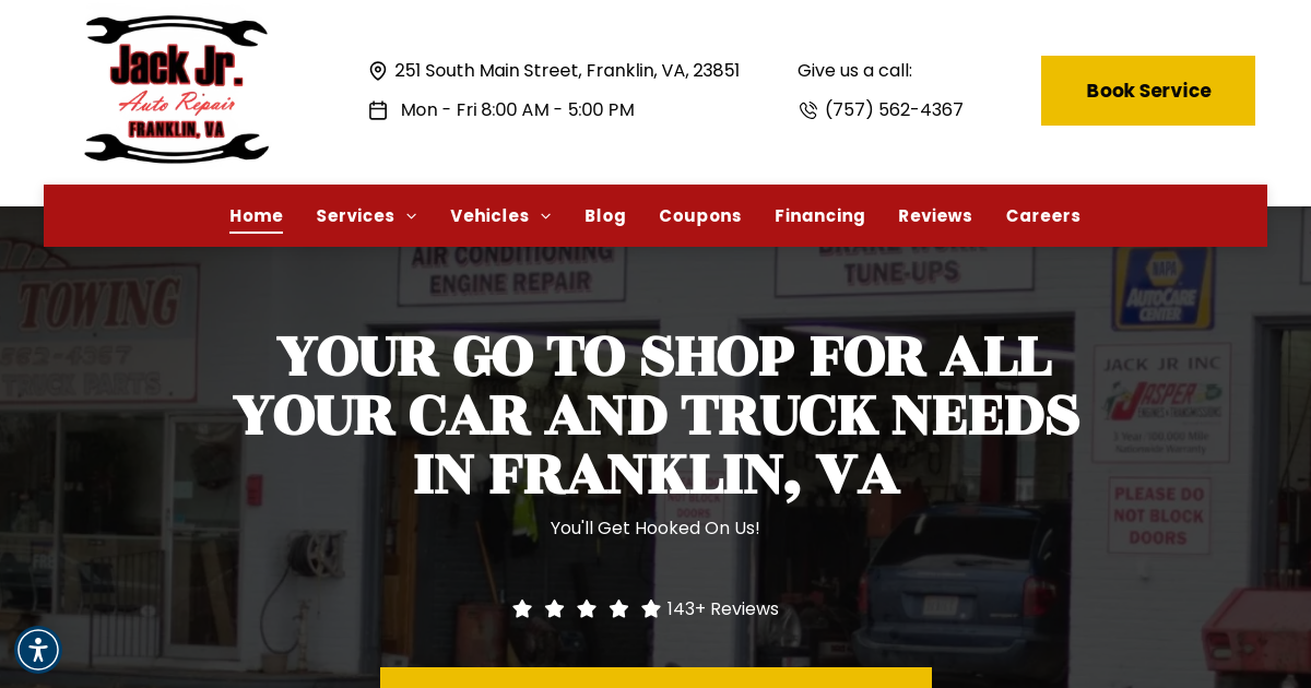 Auto Repair in Franklin, VA | Jack Jr’s Auto Repair