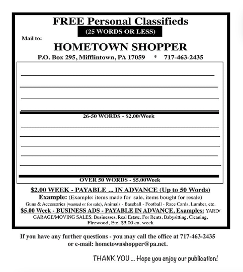 Advertising Company | McAlisterville, PA | Hometown Shopper