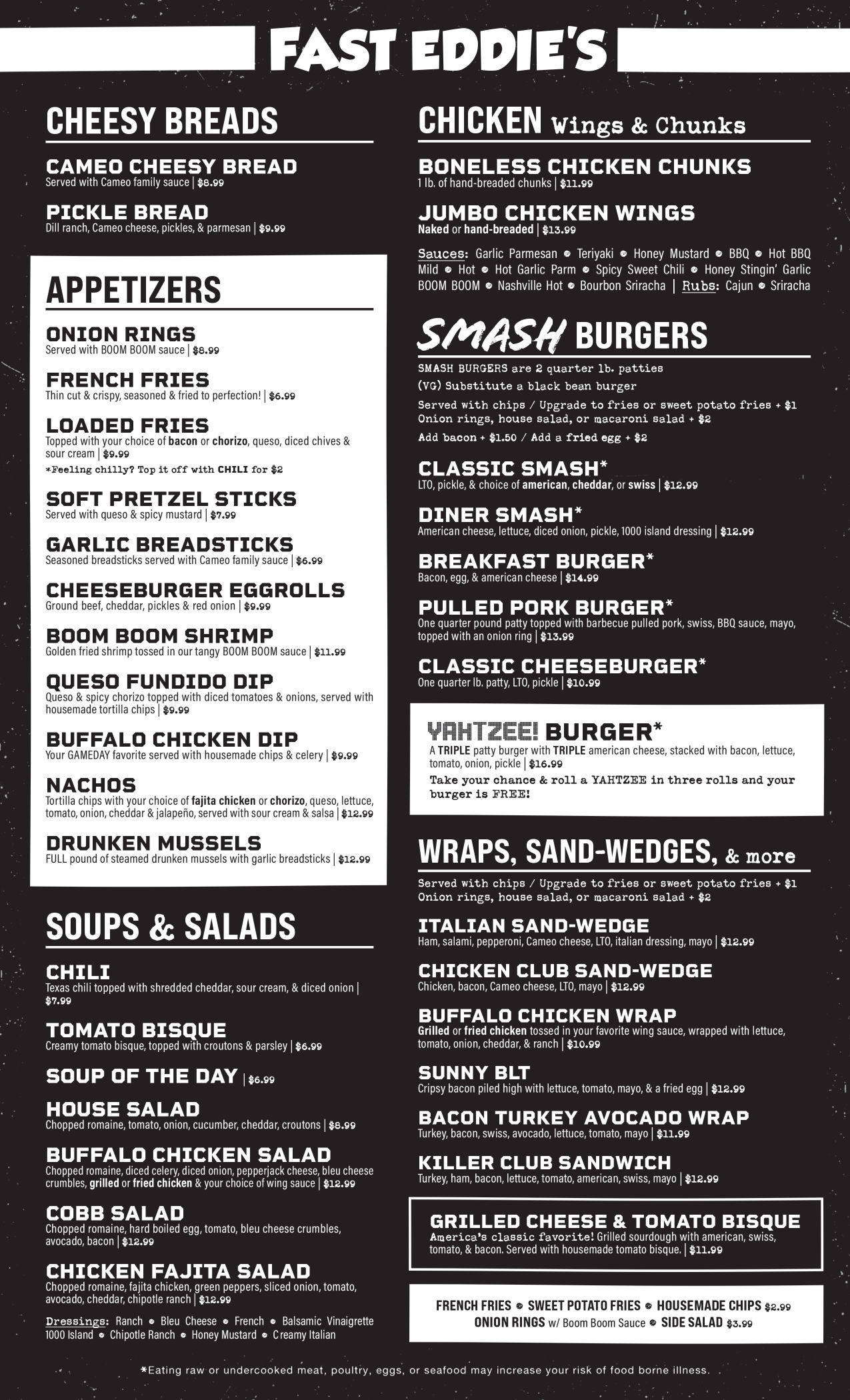 Dine-In Menu [Fast Eddies] Catawba/Port Clinton, Ohio