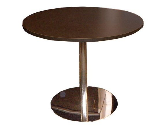 Chrome disc base round meeting table - Furniture35.com