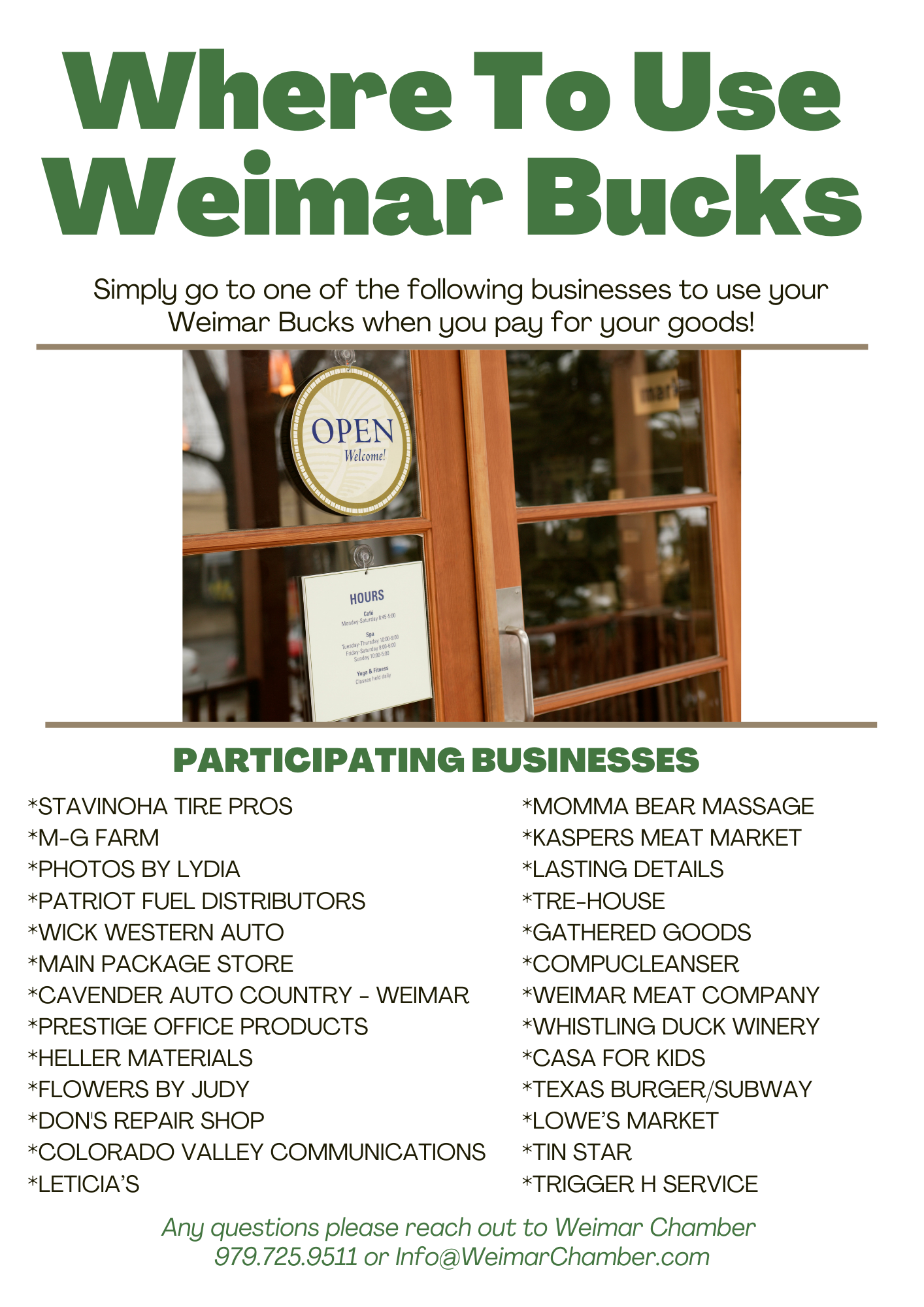 Weimar Area Chamber of Commerce