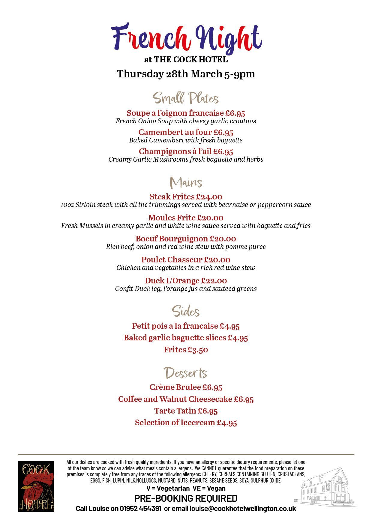 Cock Hotel Wellington for dining, events and family occasions