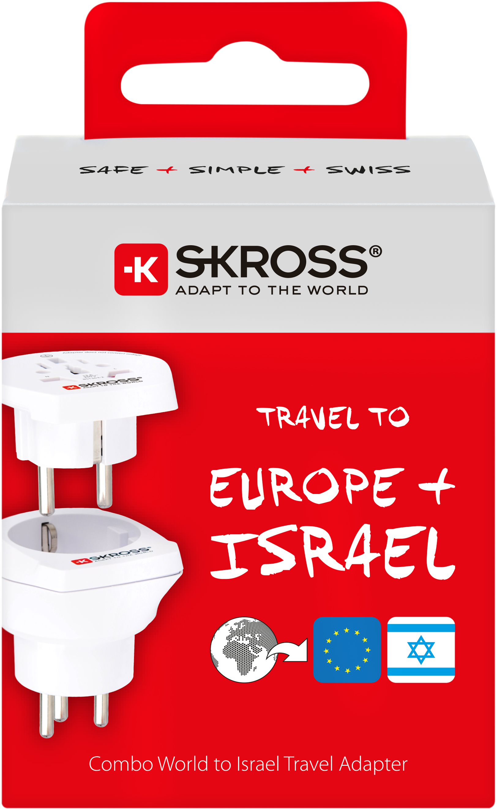 SKROSS Combo World to Israel Travel Adapter