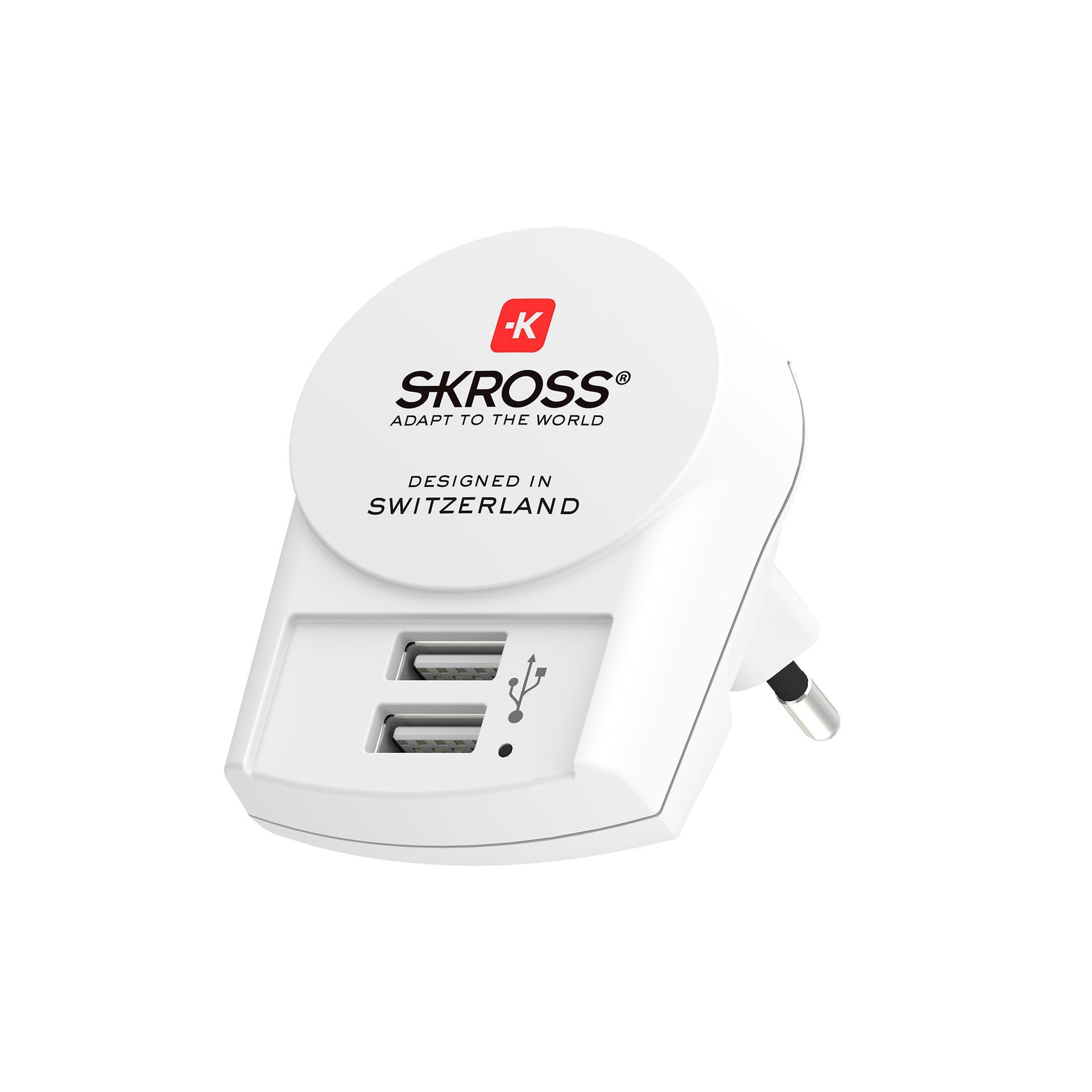 Euro USB Charger 2xA | Compact European Socket Charger