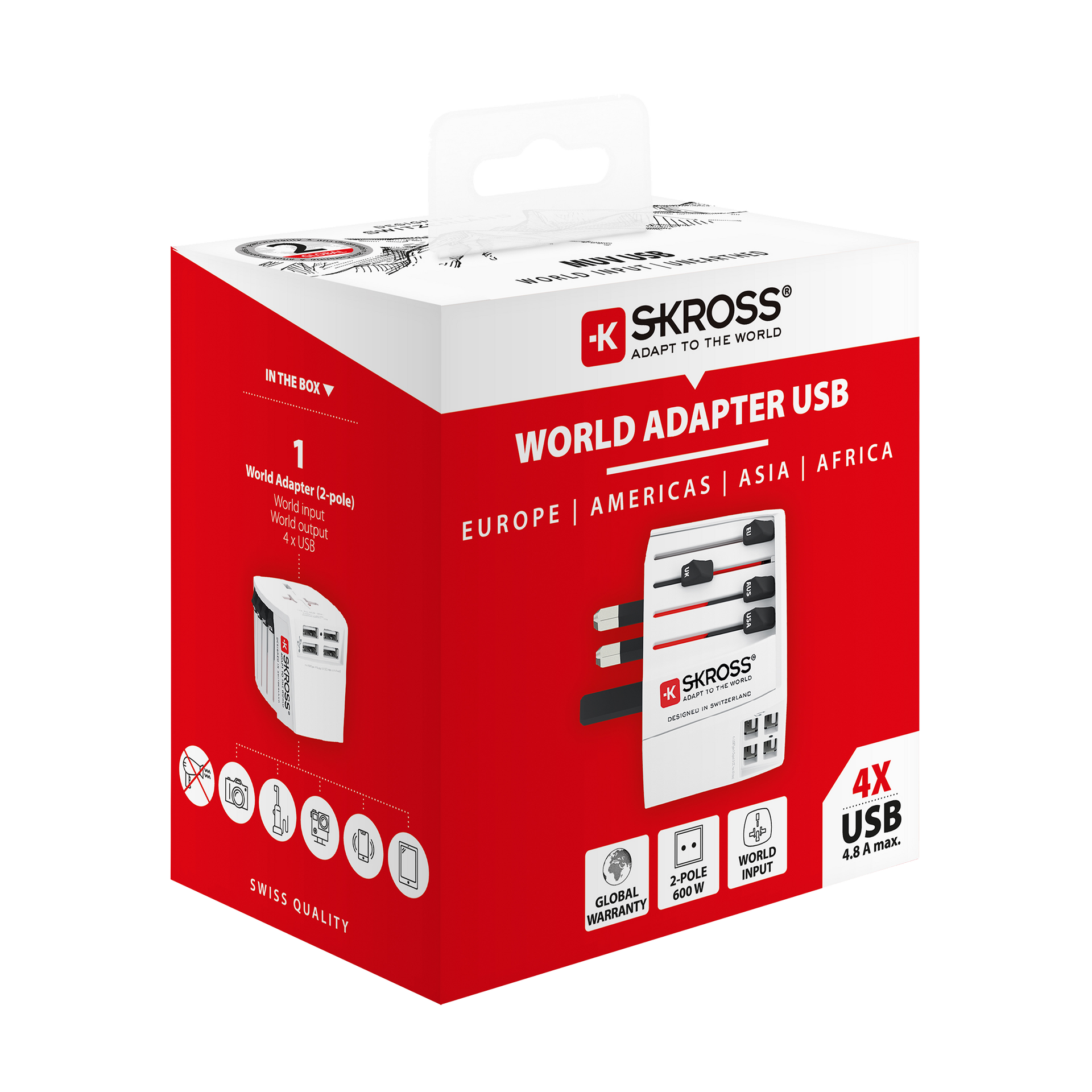 SKROSS MUV USB 4xA Travel Adapter
