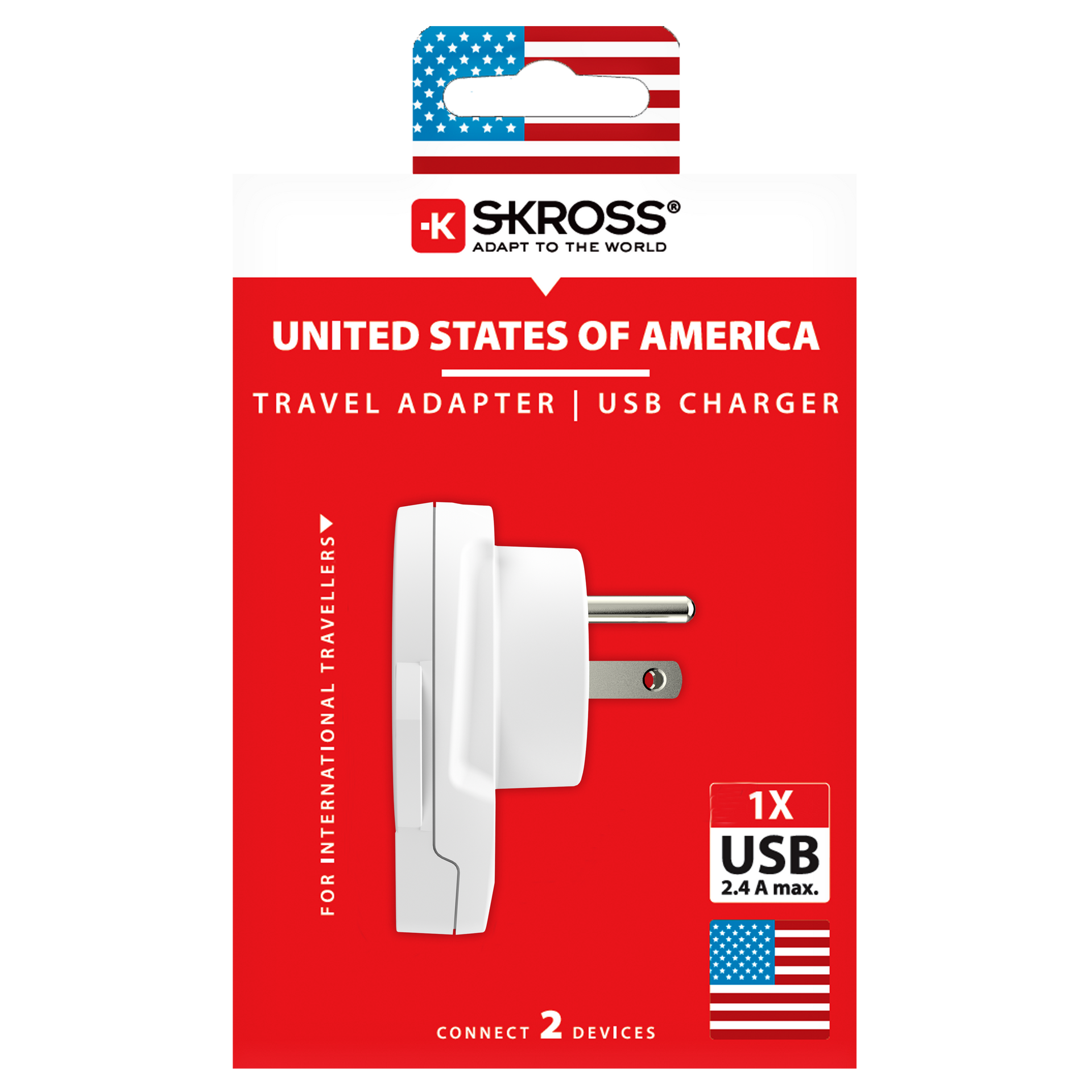 SKROSS World to USA USB Travel Adapter