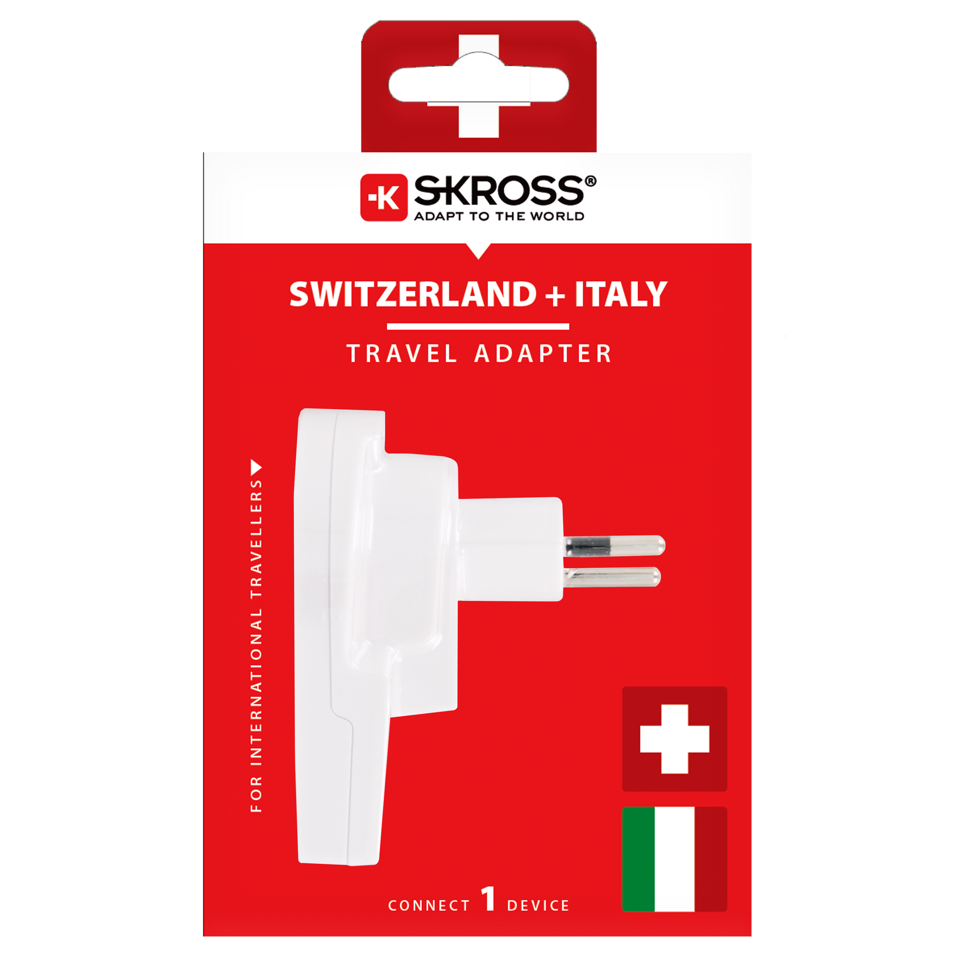 SKROSS World to Switzerland+Italy+Brazil Travel Adapter
