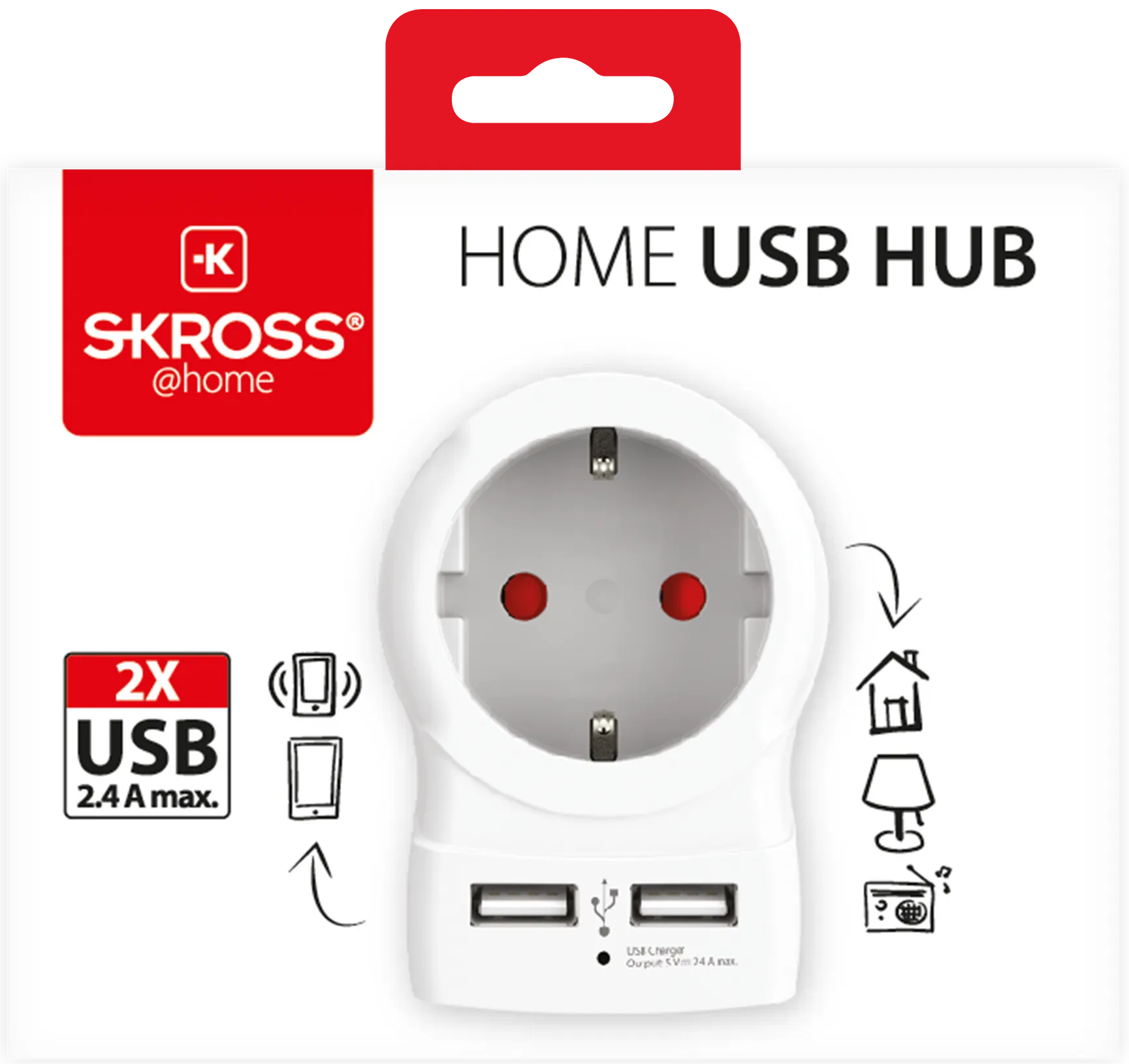 SKROSS Europe to Europe Home USB Hub