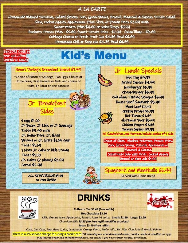 Nanas Menu Naples Menu For Nana's Diner Naples In Naples, FL | Sirved