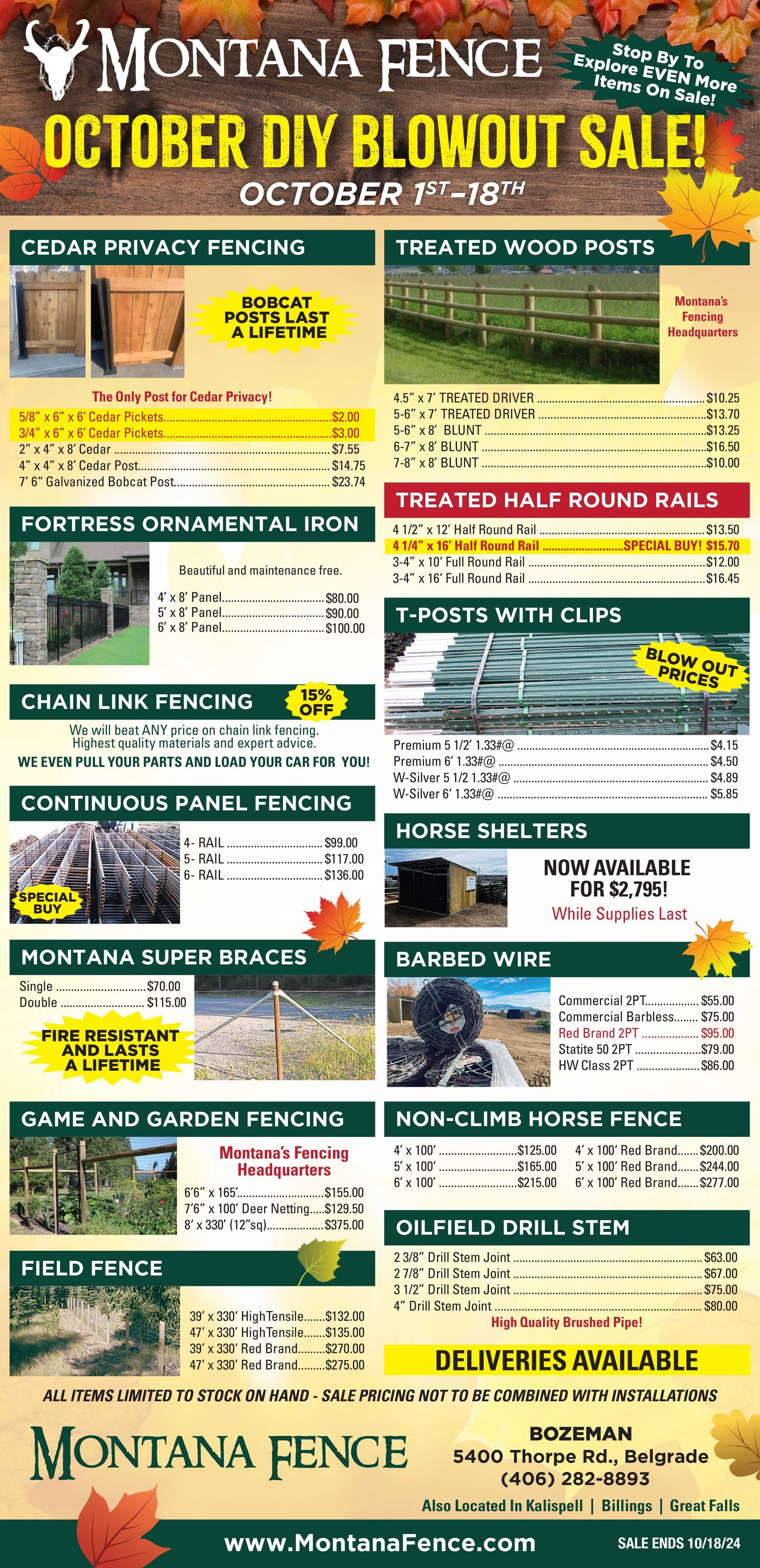 Bozeman Fence Deals | Washington Fence Offer