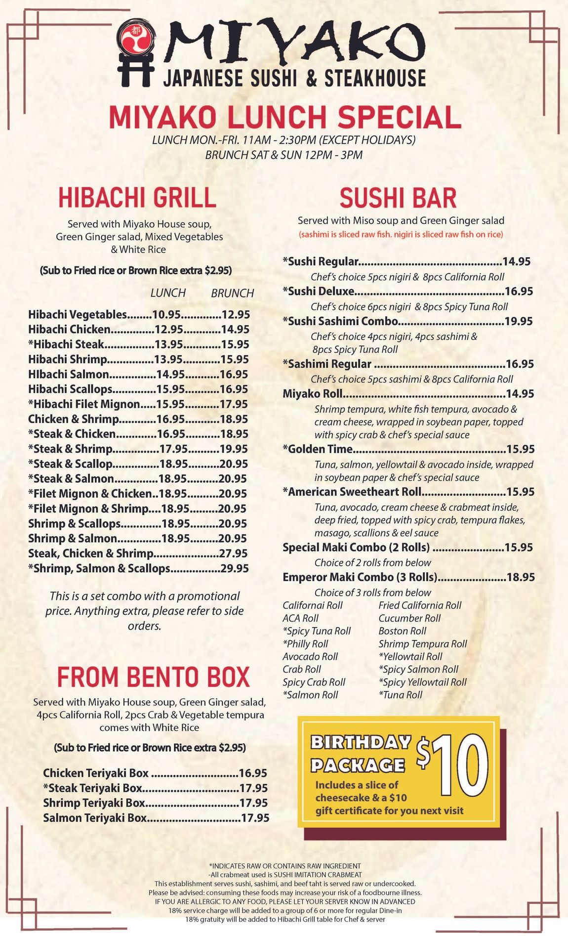 MIYAKO HIBACHI SUSHI & STEAK HOUSE