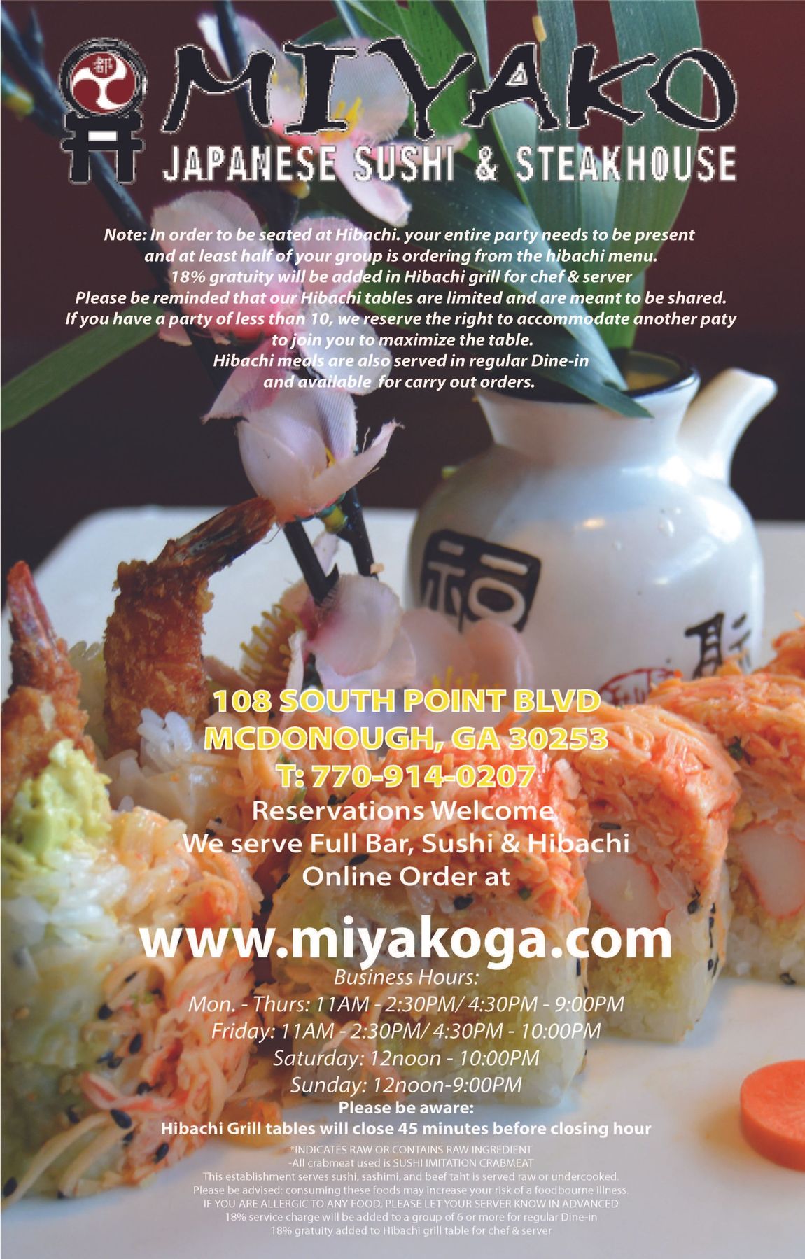 MIYAKO HIBACHI SUSHI & STEAK HOUSE