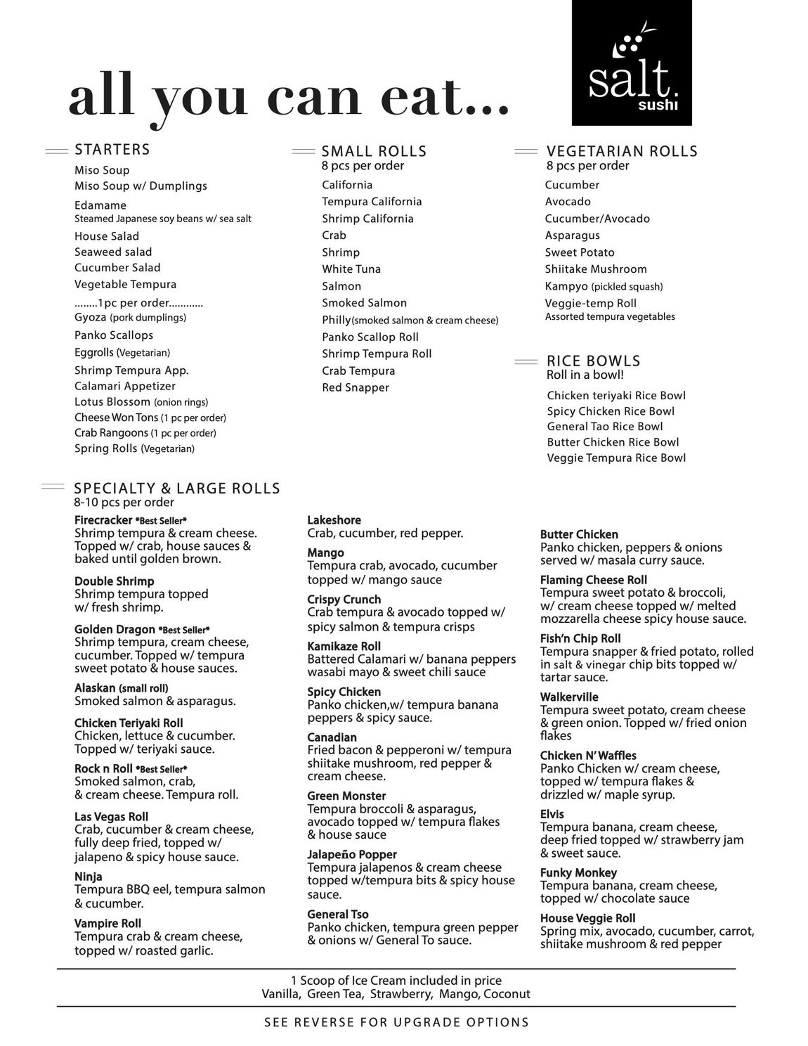 Menu- Salt Sushi